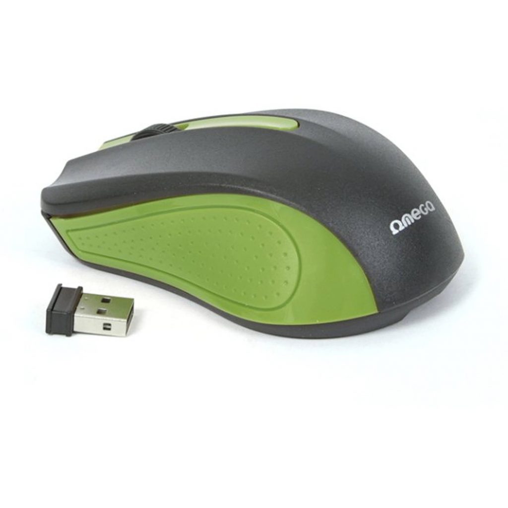 Wireless optical mouse black/green OMEGA - DDT.lv
